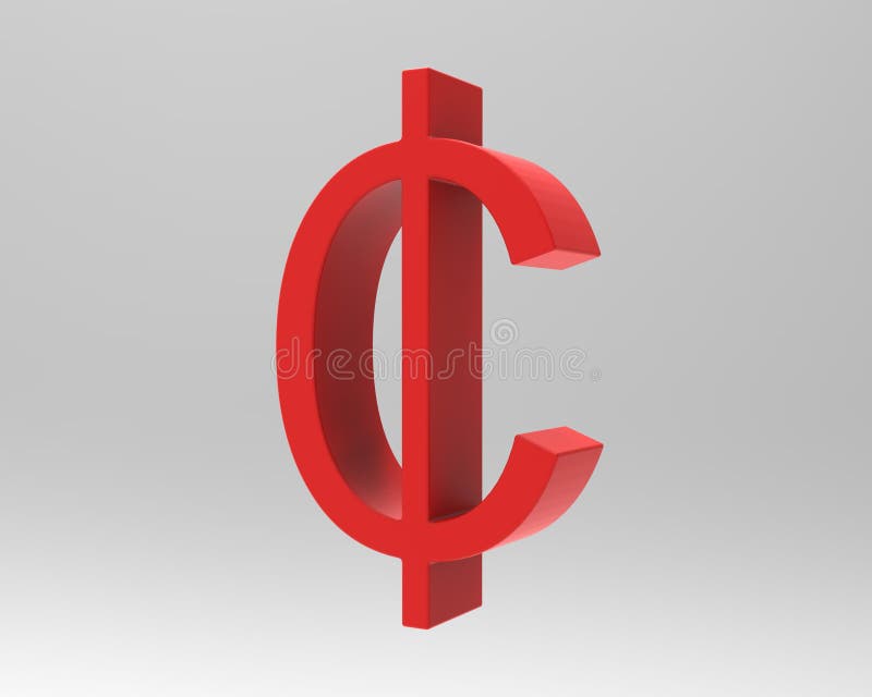 Cent Symbol Sign Isolated Centas Sent 3d Render Stock Illustration ...