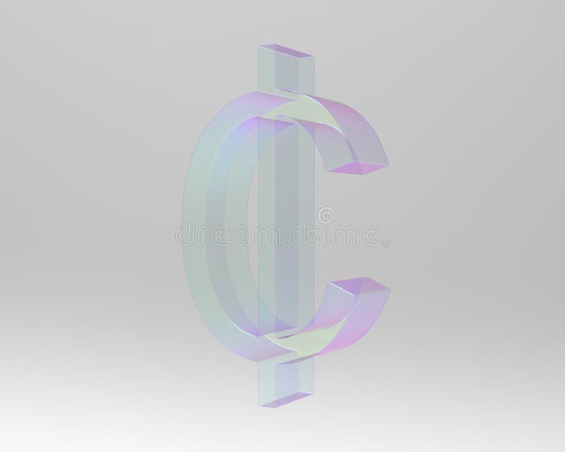 Cent Symbol Sign Isolated Centas Sent 3d Render Stock Illustration ...