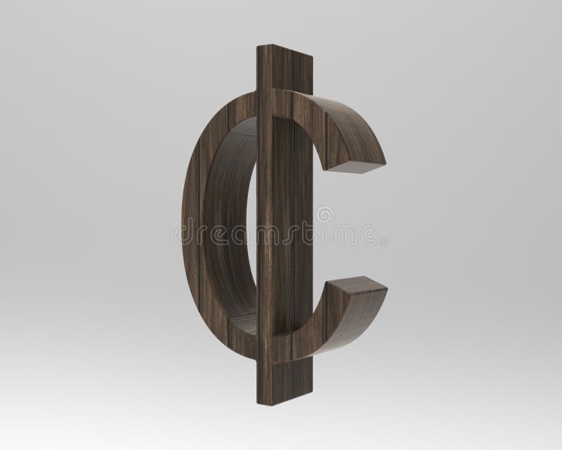 Cent Symbol Sign Isolated Centas Sent 3d Render Stock Illustration ...