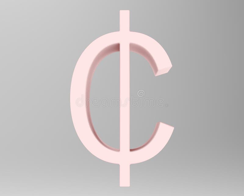 Cent Symbol Sign Isolated Centas Sent 3d Render Stock Illustration ...