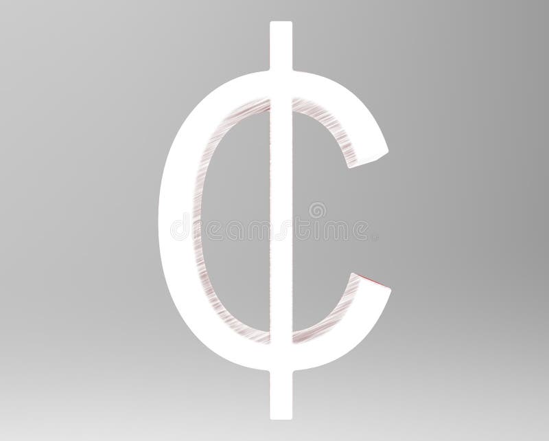Cent Symbol Sign Isolated Centas Sent 3d Render Stock Illustration ...