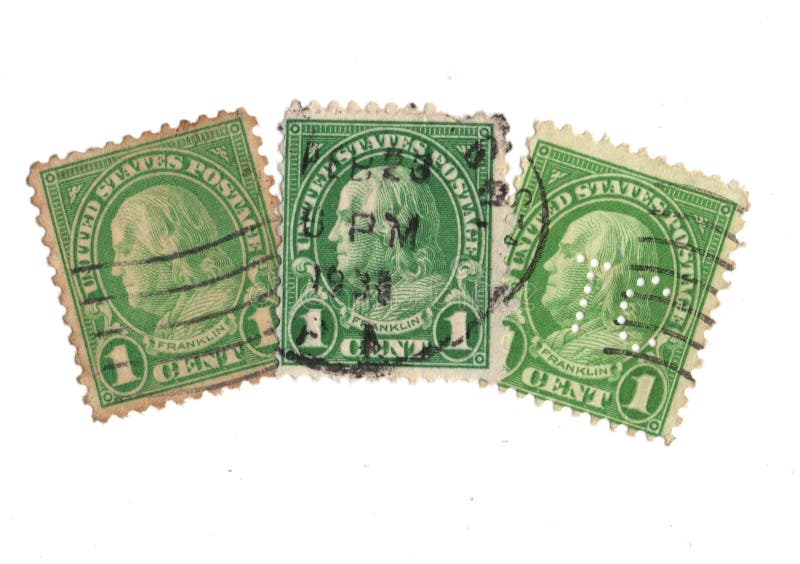 1 Cent Vintage Postage Stamps from the USA. Editorial Stock Image ...