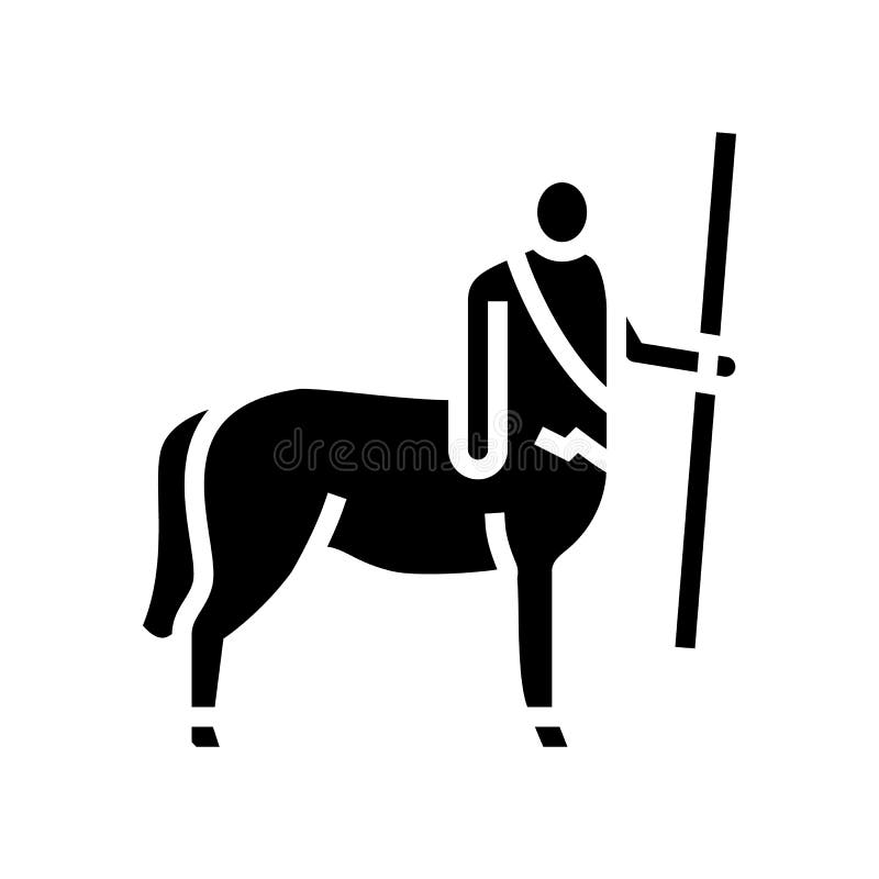 Centaur Ancient Greece Glyph Icon Vector Illustration Stock Vector ...