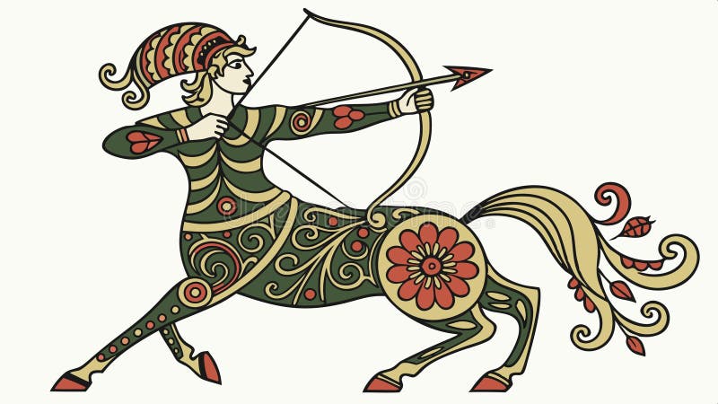Centaur Archer Vector, Mythical Creature with Bow and Arrow Design ...
