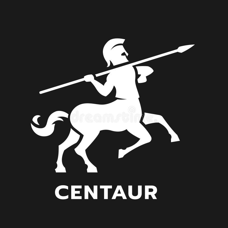 Centaur with a Spear in His Hands Logo. Stock Illustration ...