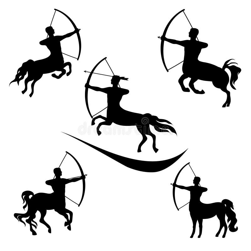 Centaur Vastgestelde Vector Vector Illustratie - Illustration of ...