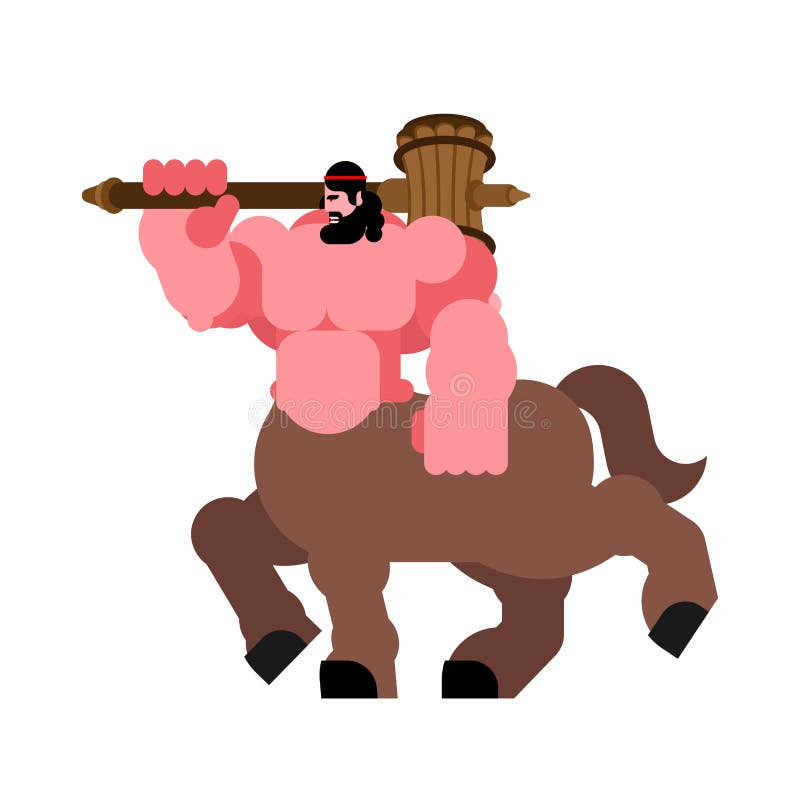Centaur Warrior Archer, Sagitarius Character Symbol Illustration Vector ...