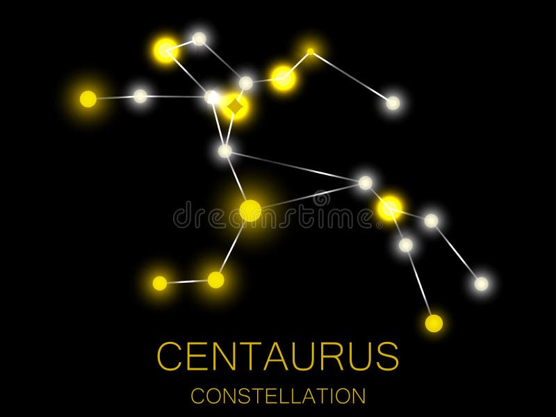 Centaurus Constellation. Bright Yellow Stars in the Night Sky. a ...