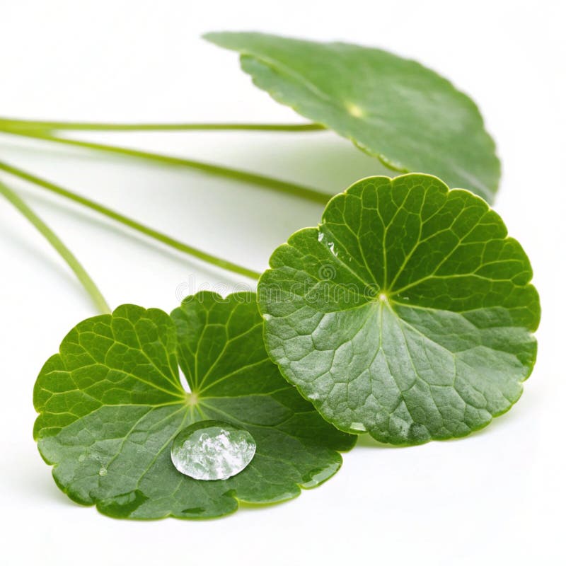 Centella Asiatica Leaves with Raindrop Isolated on Transparent ...
