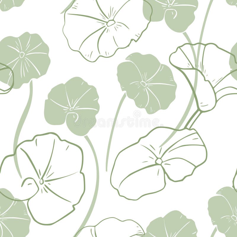 Centella Asiatica Rounded Leaves on Repeated Background. Greenery ...