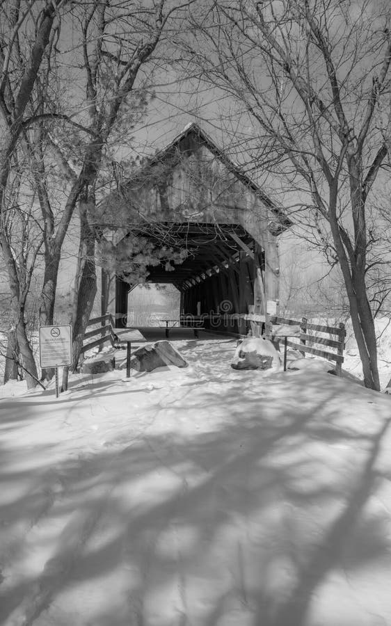 Centennial Covered Bridge in Countryside in Quebec, Canada Stock Image ...