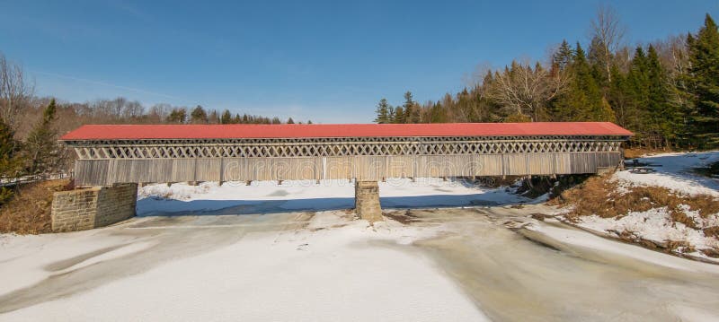 Centennial Covered Bridge in Countryside in Quebec, Canada Stock Image ...