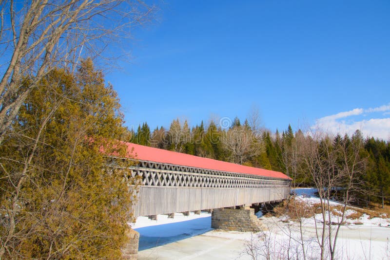 Centennial Covered Bridge in Countryside in Quebec, Canada Stock Photo ...