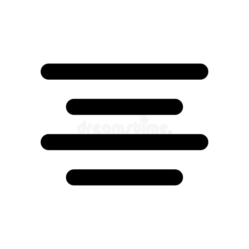 Center Align Vector Icon stock vector. Illustration of icon - 198707585