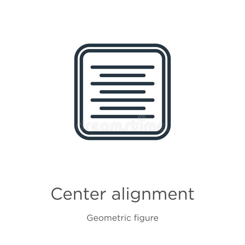 Center Alignment Icon. Thin Linear Center Alignment Outline Icon ...