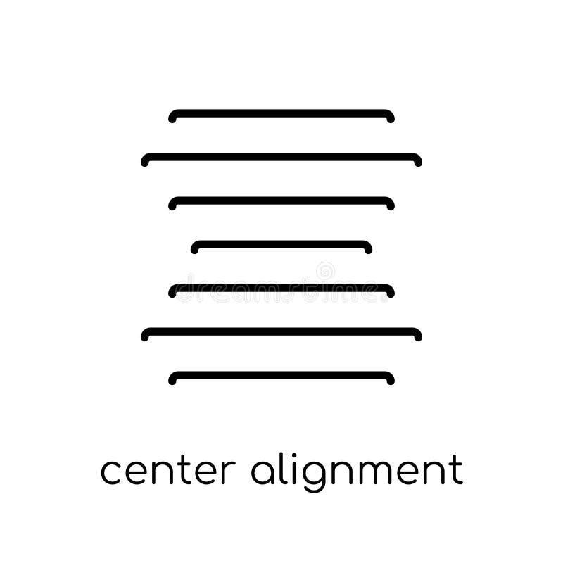 Center Alignment Icon. Trendy Modern Flat Linear Vector Center a Stock ...