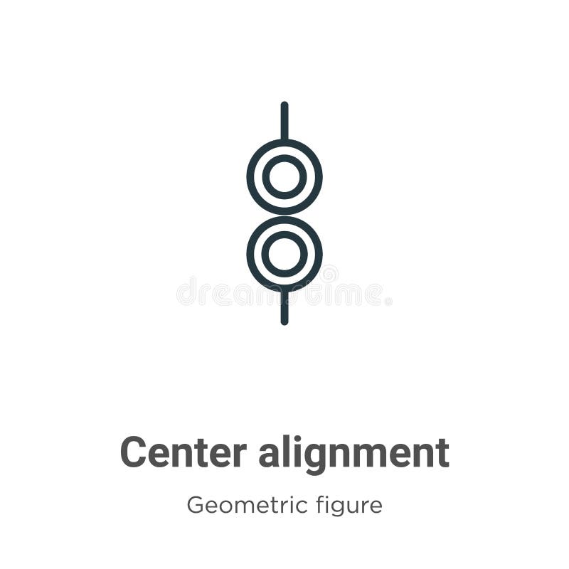 Center Alignment Outline Vector Icon. Thin Line Black Center Alignment Icon, Flat Vector Simple ...