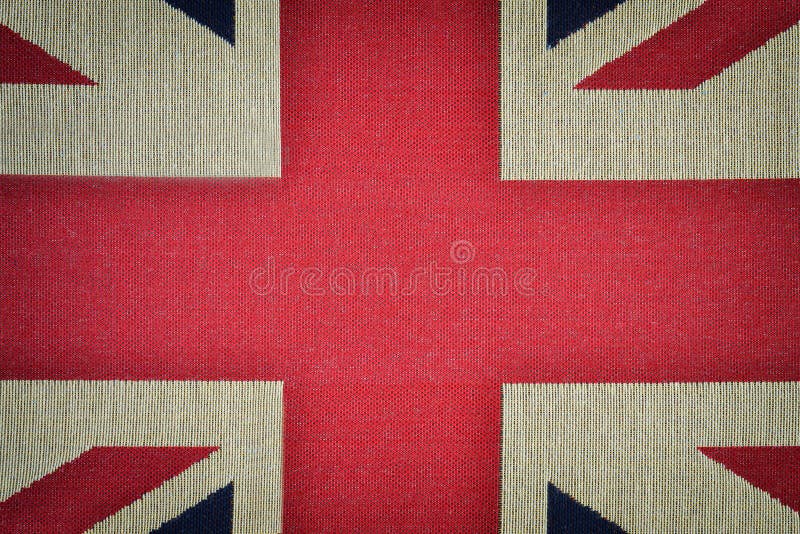 Center of British Flag on Old Canvas Texture Stock Photo - Image of ...