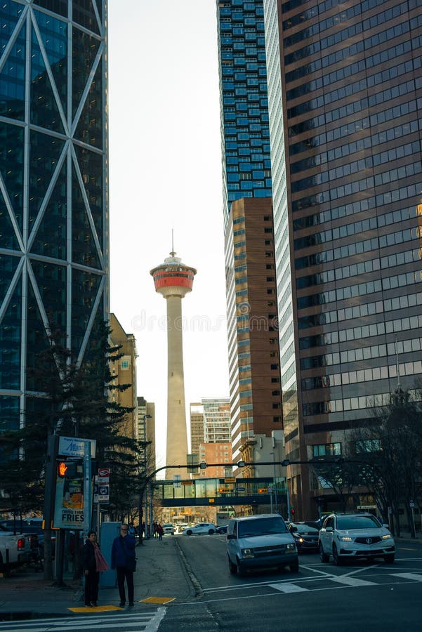 Center of Calgary`s Downtown, CN-Tower and Skyscrapers, Canada ...