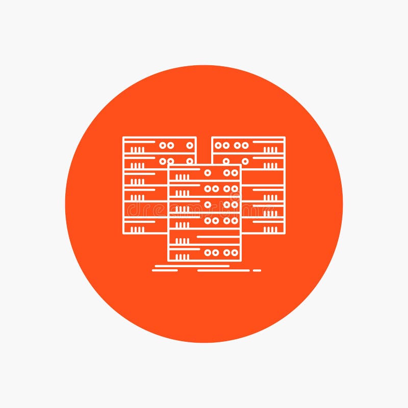 Center, Centre, Data, Database, Server White Line Icon in Circle ...