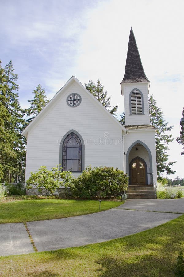 Center Church Front on Lopez Stock Image - Image of reverence, island ...