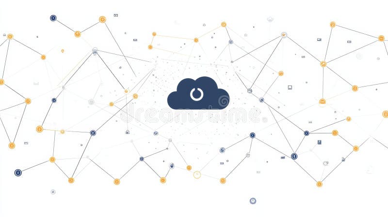 Center Cloud Symbol Represents Cloud Services Amidst a Network of ...