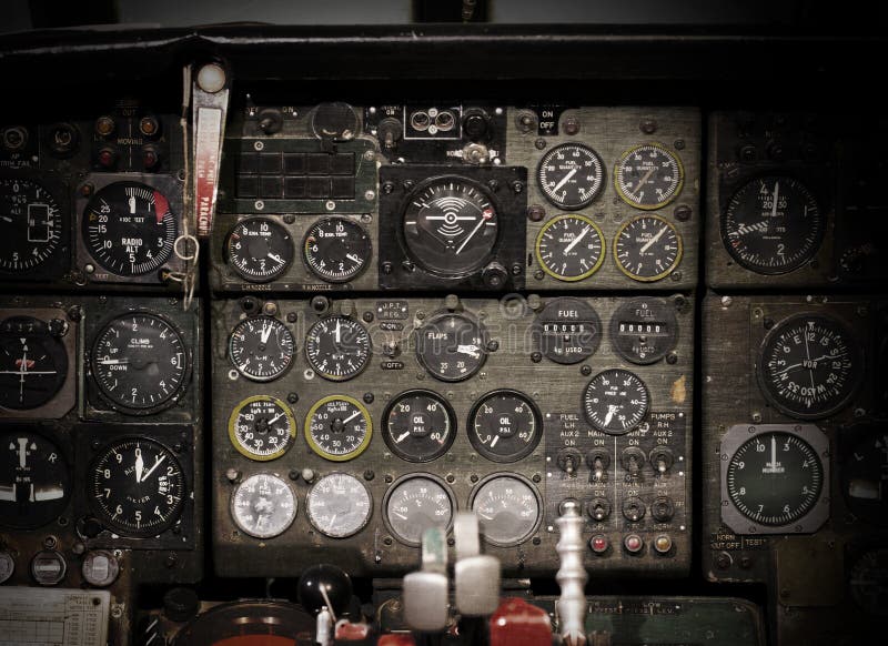 Center Console and Throttles in Airplane Stock Image - Image of lever ...