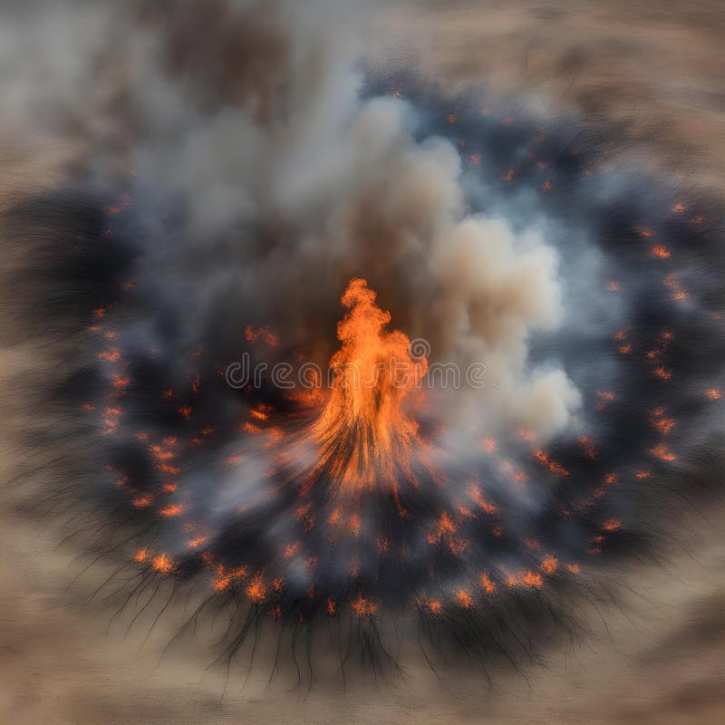 The Center of a Controlled Burn, a Controlled Chaos of Fire Stock ...