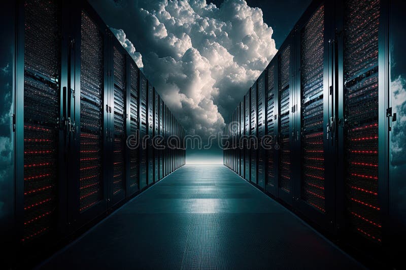 Center for Data Server Racks. Cloud Backup Service Stock Illustration ...