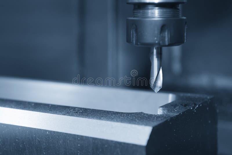 The Center Drill Tool on the CNC Milling Machine Stock Image - Image of ...