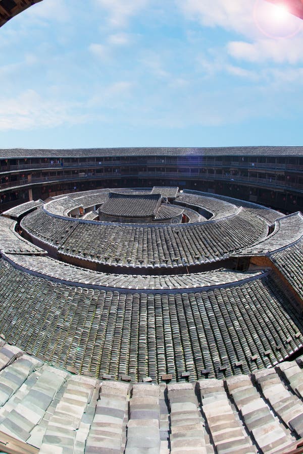 The Center of Hakka Earth Building 3 Stock Image - Image of round ...