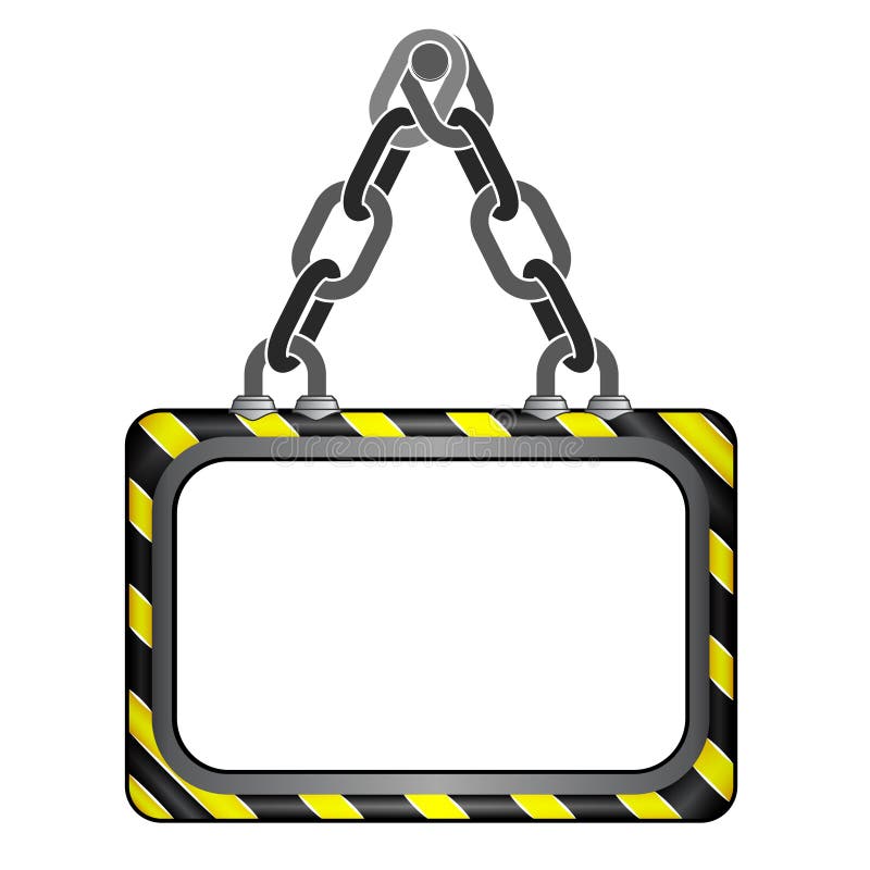 Center Hanged Black Yellow Striped Chain Board Template Stock ...