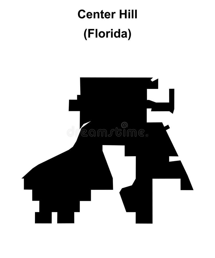 Center Hill outline map stock illustration. Illustration of silhouette ...