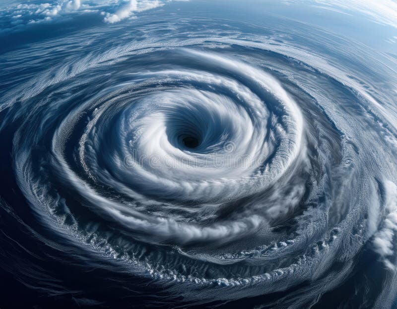 Center of Hurricane Top View Stock Illustration - Illustration of ...