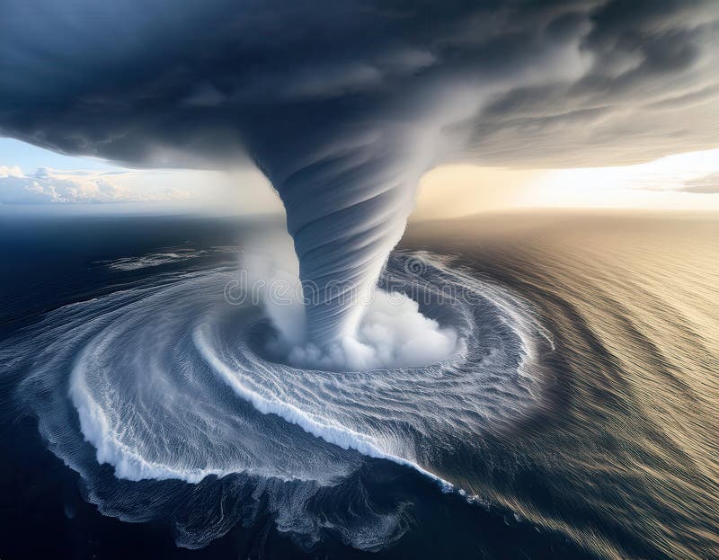Center of Hurricane Top View Stock Illustration - Illustration of blue ...