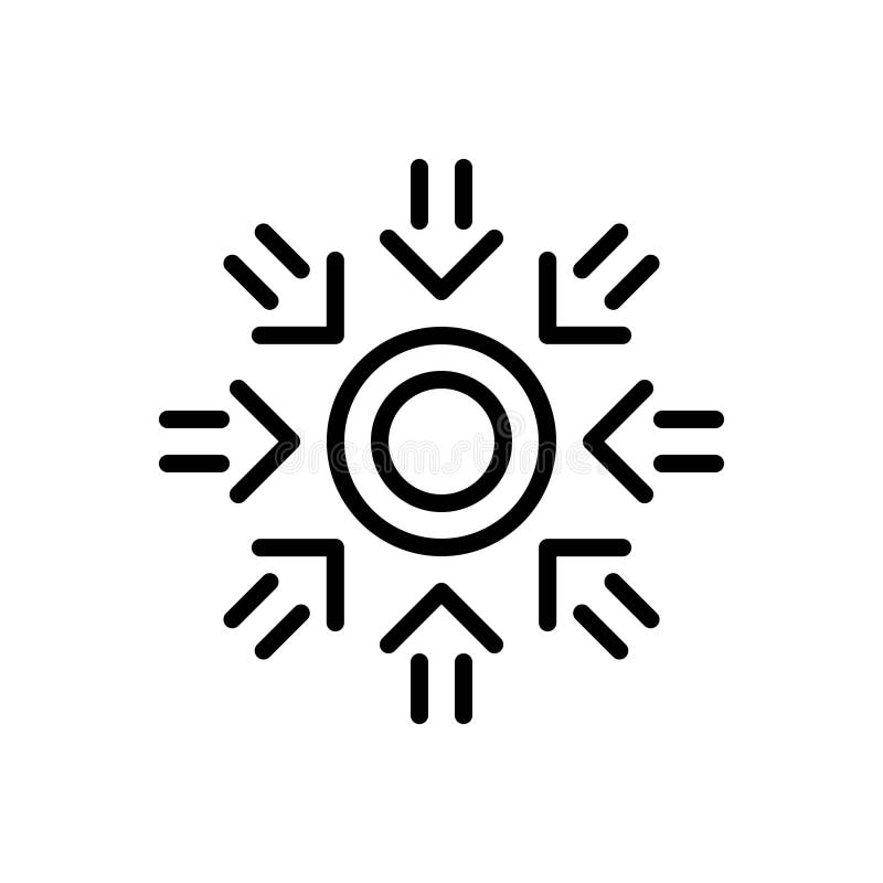 Black Line Icon for Center, Point and Direction Stock Vector ...