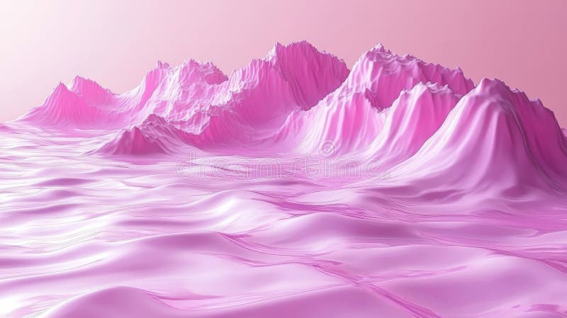 At the Center of the Image is a Pink Wave Set Against a Pink Background ...