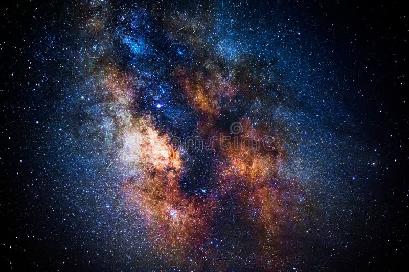 The Center of the Milky Way Galaxy. Stock Image - Image of nebulae ...