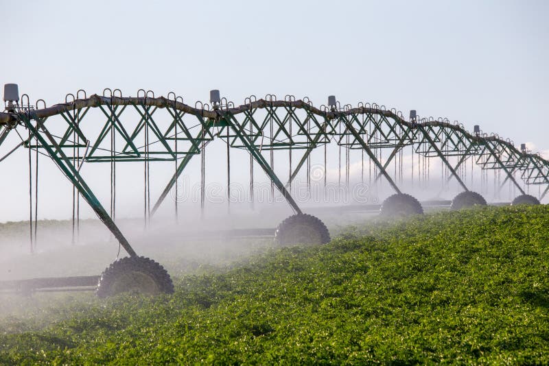 Center Pivot Crop Irrigation System for Farm Management Stock Photo ...