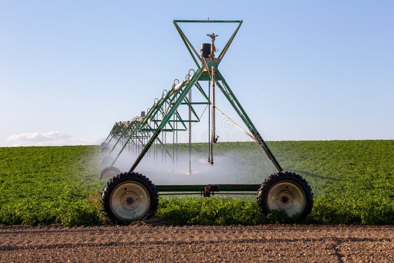 Center Pivot Crop Irrigation System for Farm Management Stock Photo ...