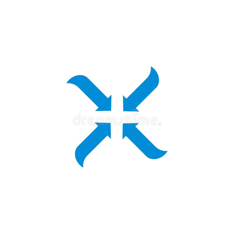 Center Point Arrows Rotate Blue Symbol Vector Stock Vector ...