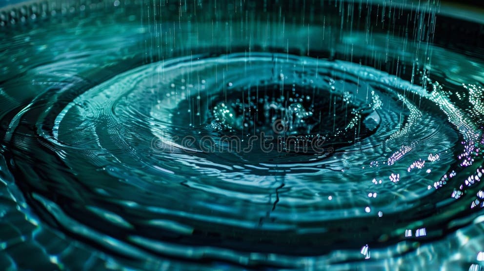 In the Center of the Pool a Machine Creates Ripples that Mimic the ...