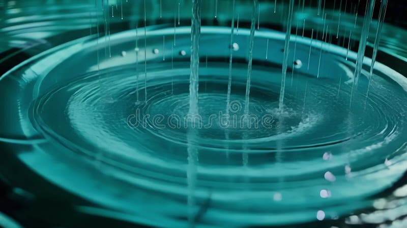 In the Center of the Pool a Machine Creates Ripples that Mimic the ...