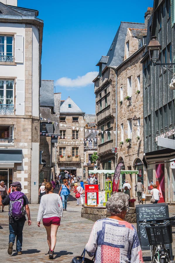 Center of quimper editorial stock photo. Image of facades - 124446053