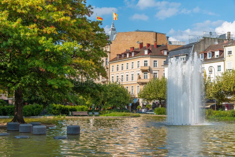 Center of Spa Town Baden Baden, Germany Stock Image - Image of water ...