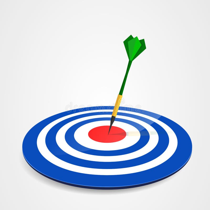 In the Center of the Target Stock Vector - Illustration of white, sport ...