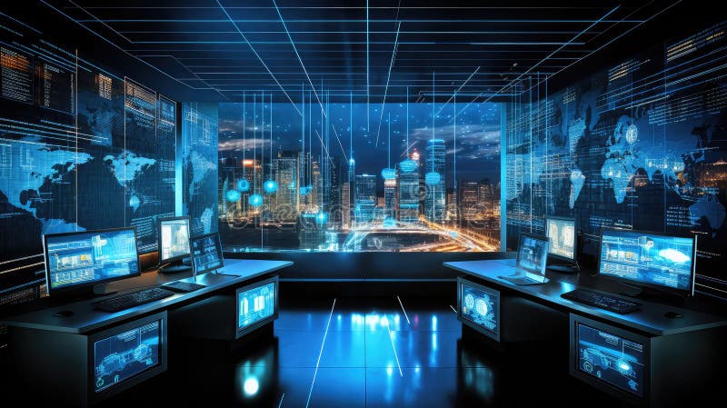 Center Technology Network Concept Stock Illustration - Illustration of ...