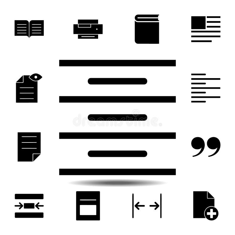 Center, Text Icon. Simple Glyph, Flat Vector of Text Editor Set Icons ...