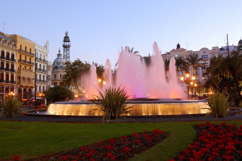 Center of valencia, spain stock image. Image of trip - 23764487