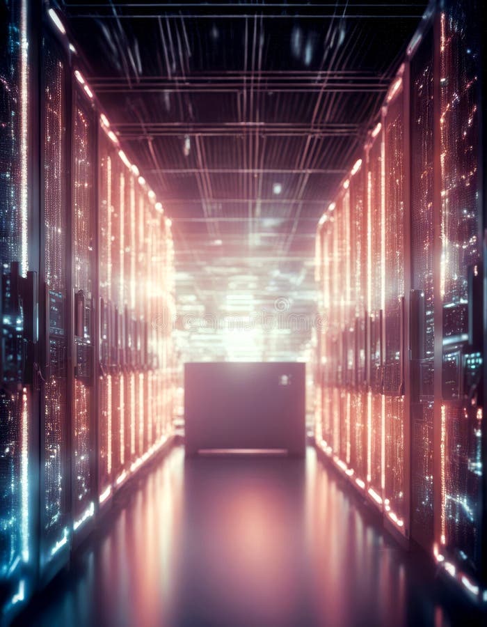 Center Visualisation Connected Working Servers Rack Lines Connection ...